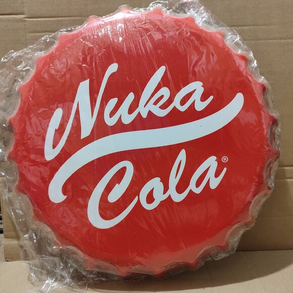 Bethesda | Accents | Fallout Nukacola Bottle Cap Huge Tin Sign Official ...